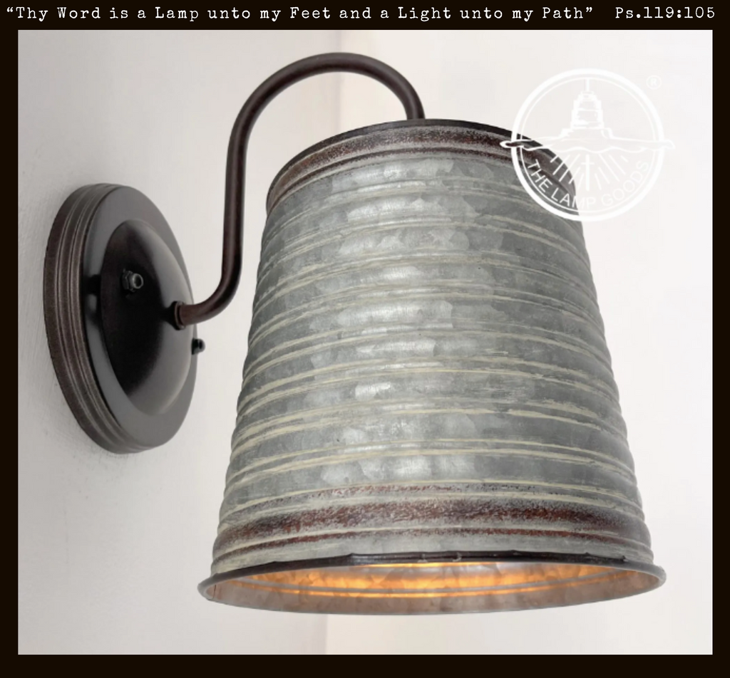 Corrugated Rustic Barn Metal Farmhouse Wall Light Fixture – Historia