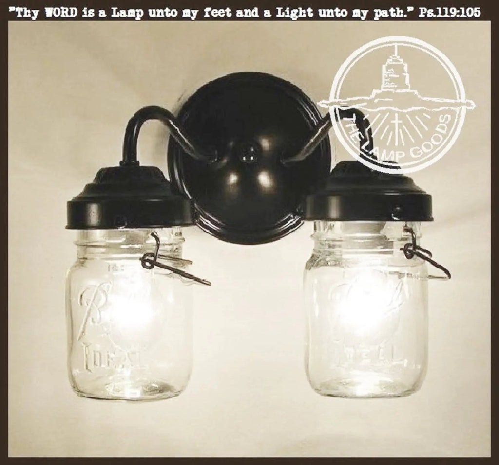 Mason Jar WALL LIGHT Double Sconce – Historia